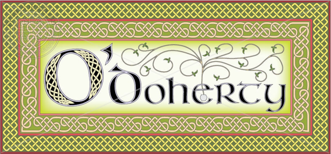 Art Print of Irish Surname O’doherty, Wall Decor Featuring Intricately ...