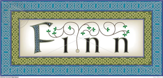 Art Print of Irish Surname Finn Wall Decor Intricately | Etsy