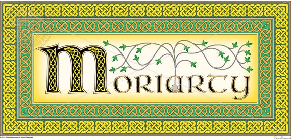 Art Print of Irish Surname Moriarty Wall Decor Featuring | Etsy