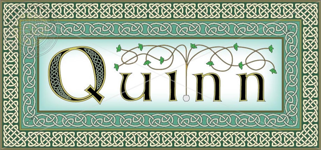 Art Print of Irish Surname Quinn, Wall Decor Featuring Intricately ...