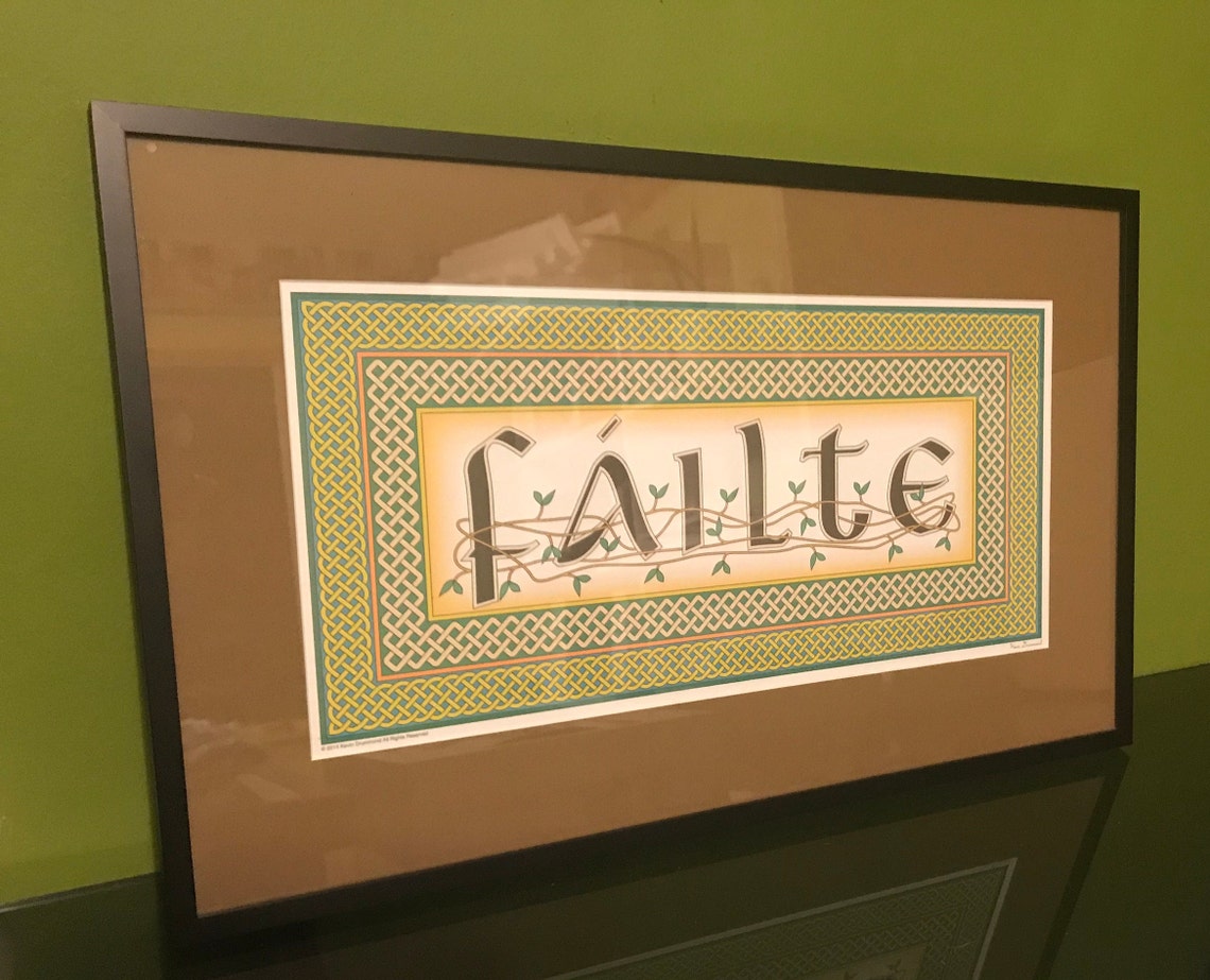 Art Print of Irish Gaelic welcome. Wall Decor Intricately | Etsy