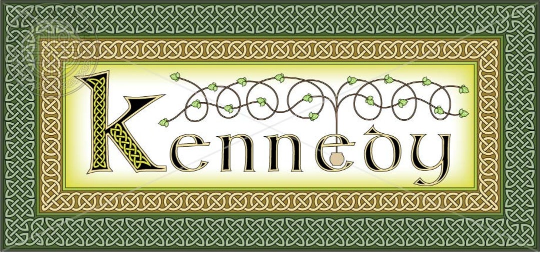 Art Print of Irish Surname Kennedy, Wall Decor Featuring Intricately ...