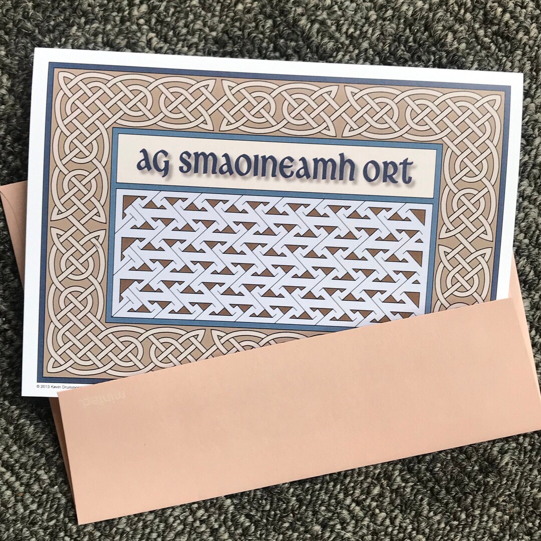 Gaelic Language, Irish Greeting Card, Thinking of You, Intricately ...