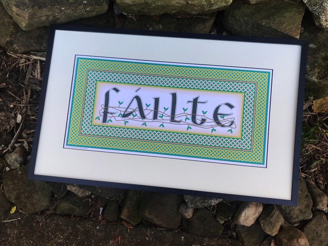 Art Print of Irish Gaelic welcome. Wall Decor Intricately - Etsy