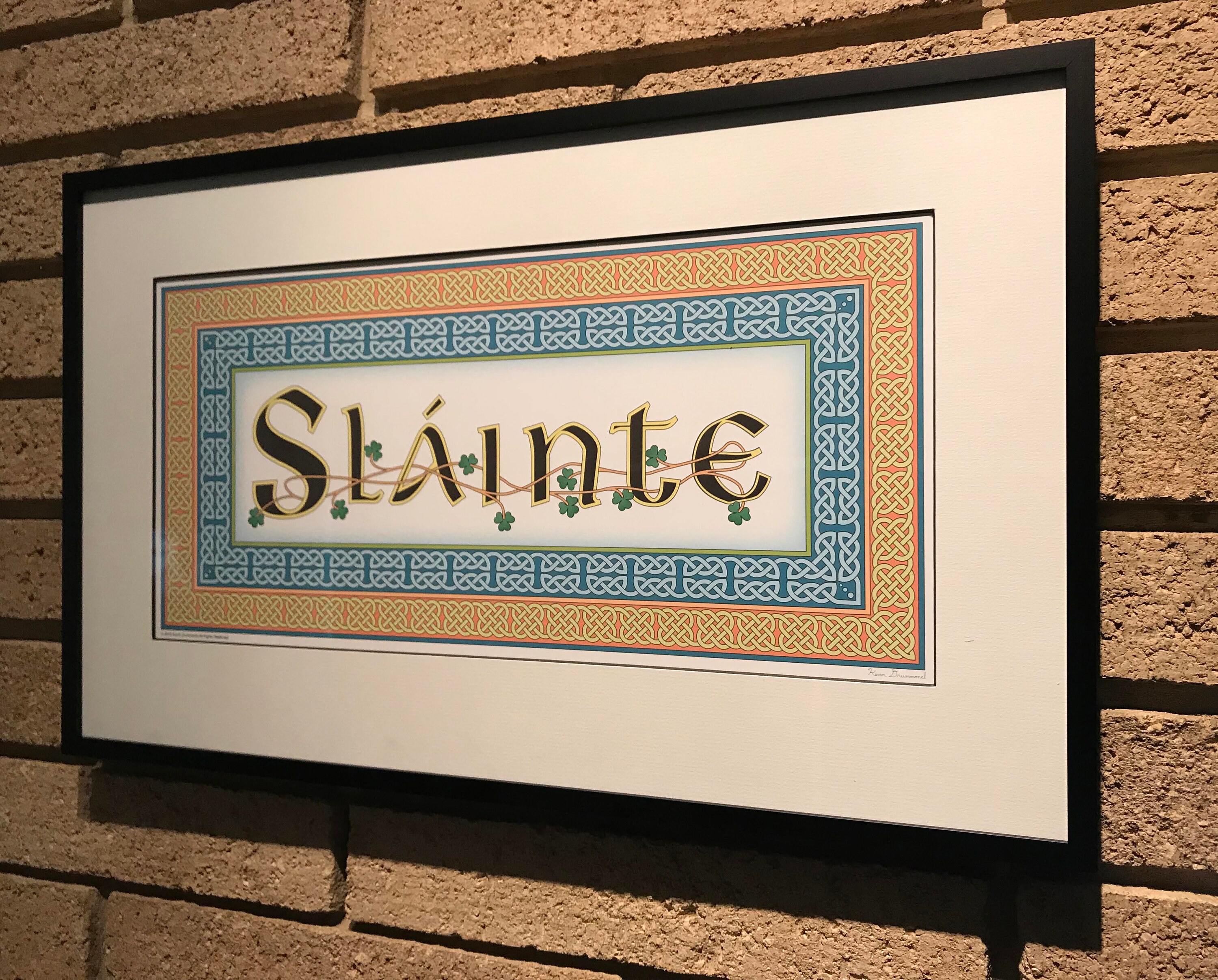 Art print of traditional Irish toast Sláinte, wall decor means cheers ...