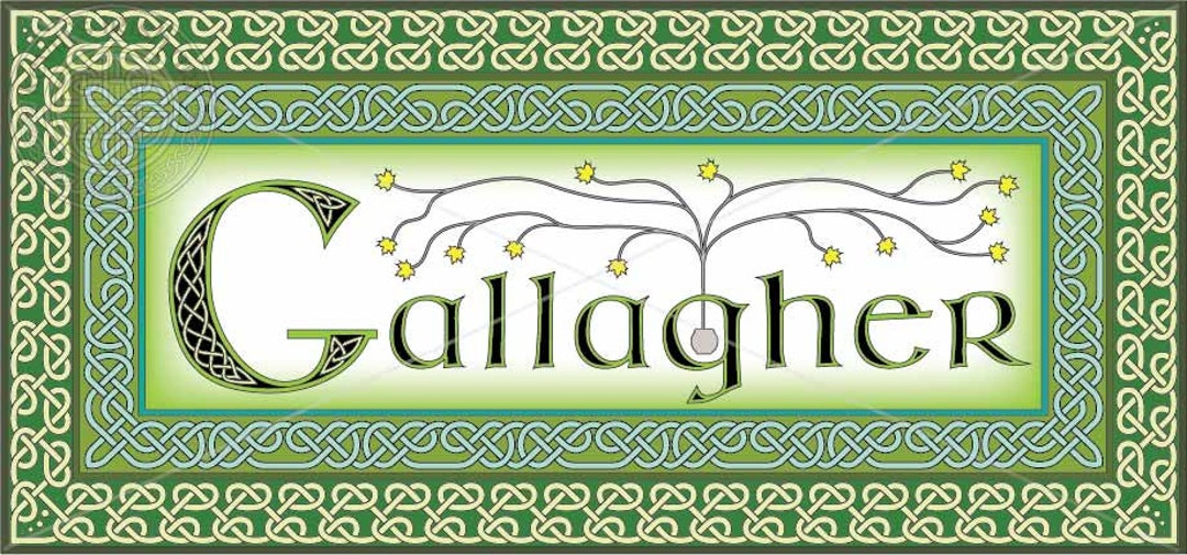 Art Print of Irish Surname Gallagher, Wall Decor Featuring Intricately ...
