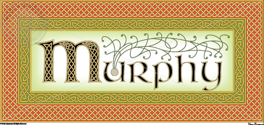 Art Print of Irish Surname Murphy, Wall Decor Features Intricately ...