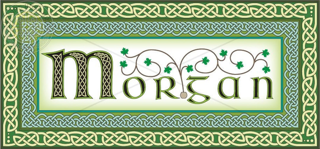 Art Print of Irish Surname Morgan, Wall Decor Featuring Intricately ...