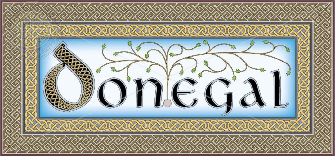 Art Print of Irish City and County of Donegal. Wall Decor Intricately ...