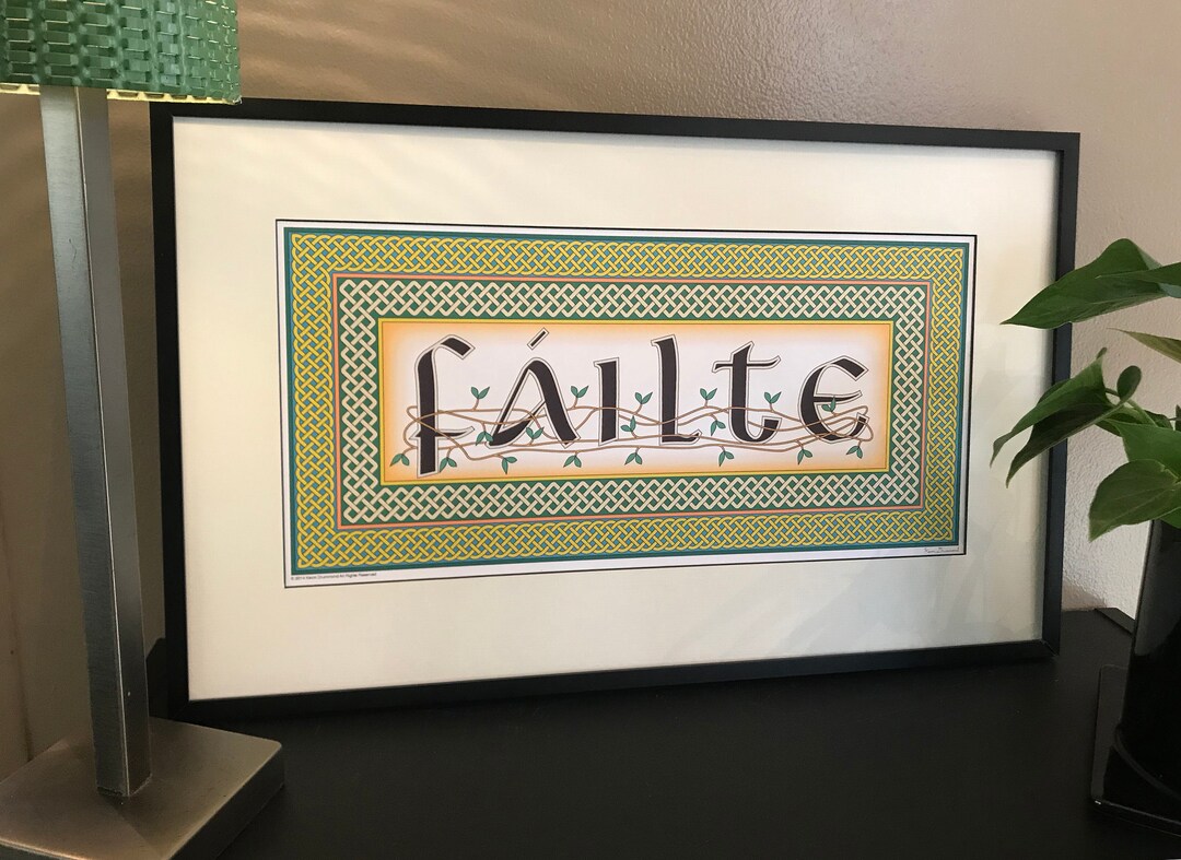 Art Print of Irish Gaelic “welcome”. Wall Decor Intricately Rendered ...