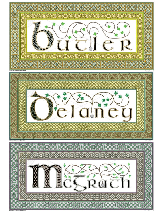 Art Print of Your Irish Surname or Irish Place Wall Decor | Etsy