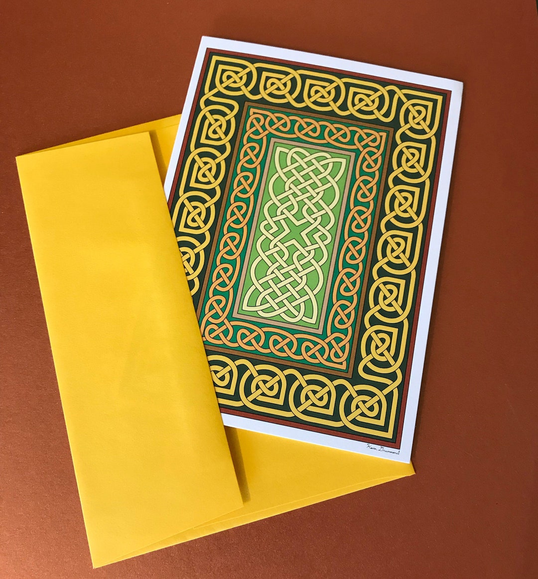 Irish Greeting Card, Blank Inside, Intricately Rendered With Celtic ...