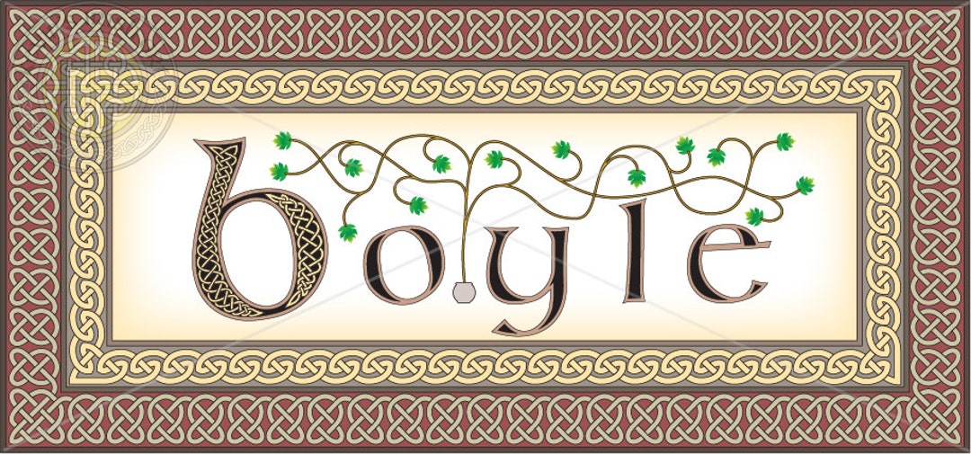 Art Print of Irish Surname Boyle, Wall Decor Features Intricately ...