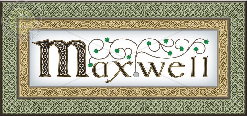 Art Print of Irish Surname Maxwell, Wall Decor Featuring Intricately ...