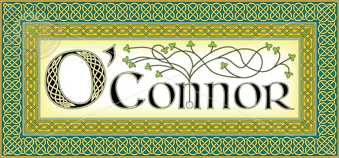 Art Print of Irish Surname O’connor, Wall Decor Featuring Intricately ...