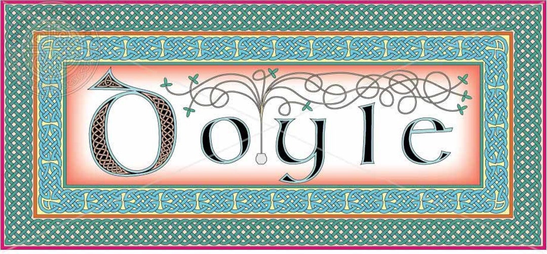 Art Print of Irish Surname Doyle, Wall Decor Featuring Intricately ...