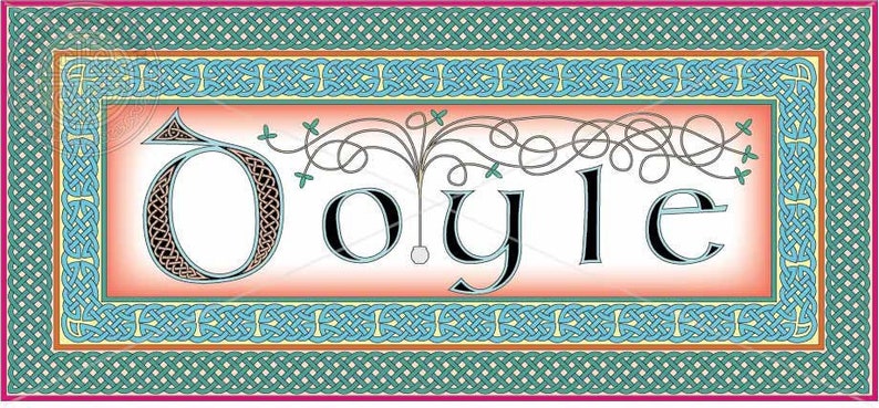 Art Print of Irish Surname Doyle, Wall Decor Featuring Intricately ...