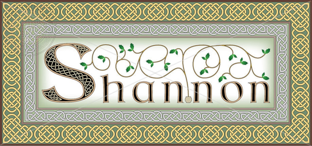 Art Print of Irish Surname Shannon, Wall Decor Features Intricately ...