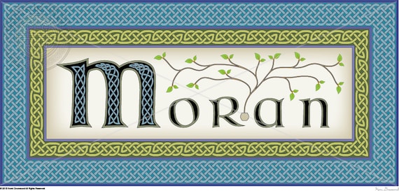 Art Print of Irish Surname Moran Wall Decor Featuring - Etsy