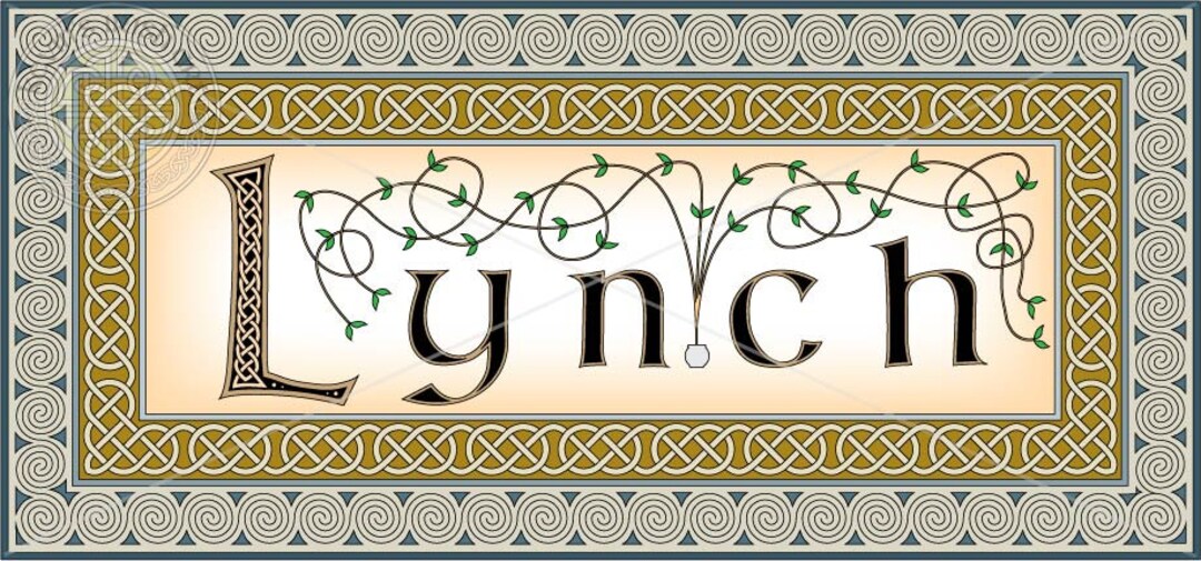 Art Print of Irish Surname Lynch, Wall Decor Featuring Intricately ...