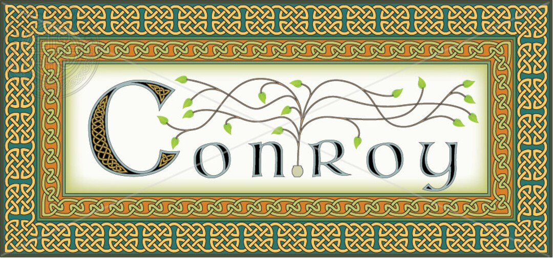 Art Print of Irish Surname Conroy, Wall Decor Featuring Intricately ...