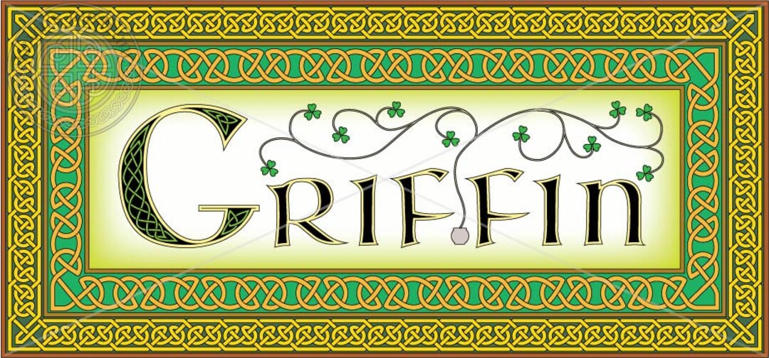 Art Print of Irish Surname Griffin, Wall Decor Featuring Intricately ...