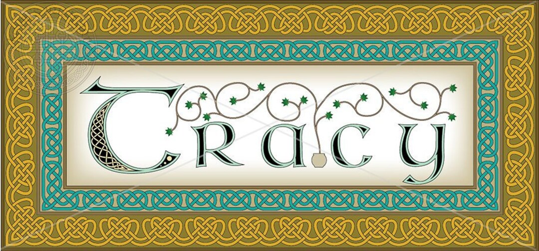 Art Print of Irish Surname Tracy, Was Decor Featuring Intricately ...