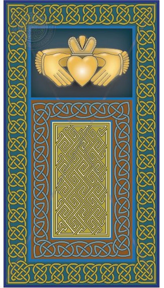 Irish Art Print Wall Decor of Traditional Claddagh Design | Etsy