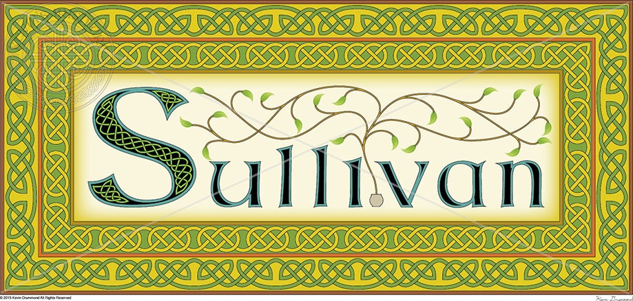 Art Print of Irish Surname Sullivan, Wall Decor Featuring Intricately ...