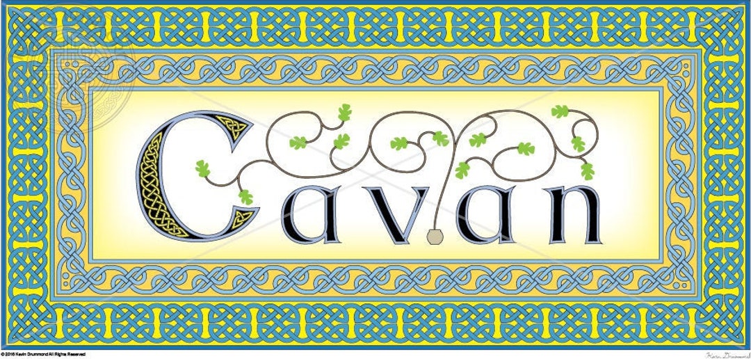 Art Print of Irish Surname and County Cavan, Wall Decor Features ...