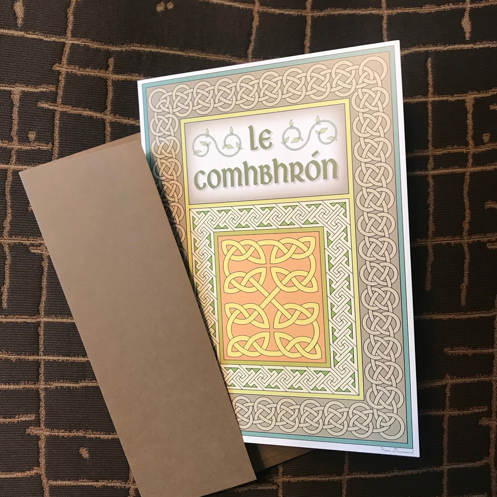 Gaelic Language Irish Greeting Card, With Sympathy, Intricately ...