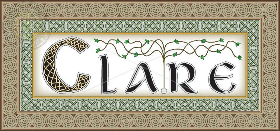 Art Print of Irish County Clare. Wall Decor Intricately Rendered With ...