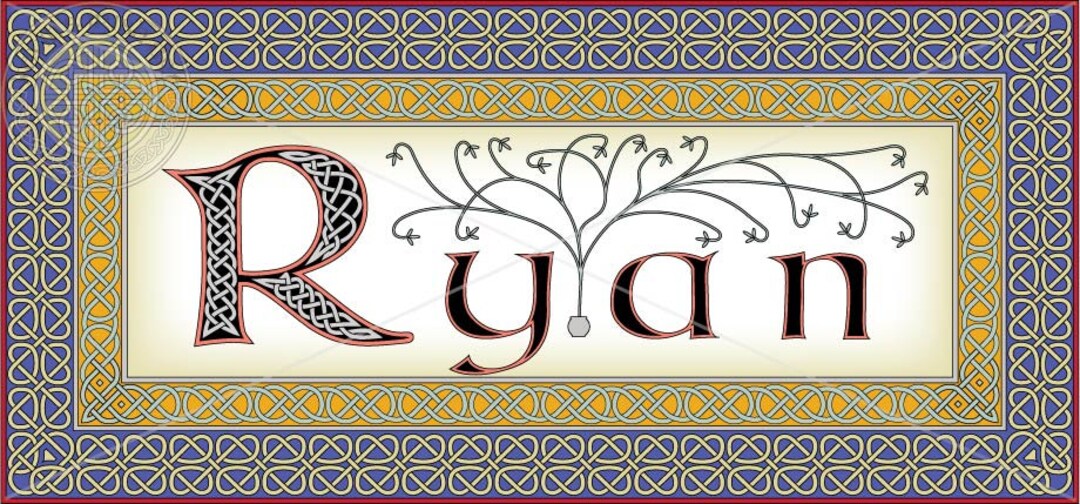 Art Print of Irish Surname Ryan, Wall Decor Featuring Intricately ...