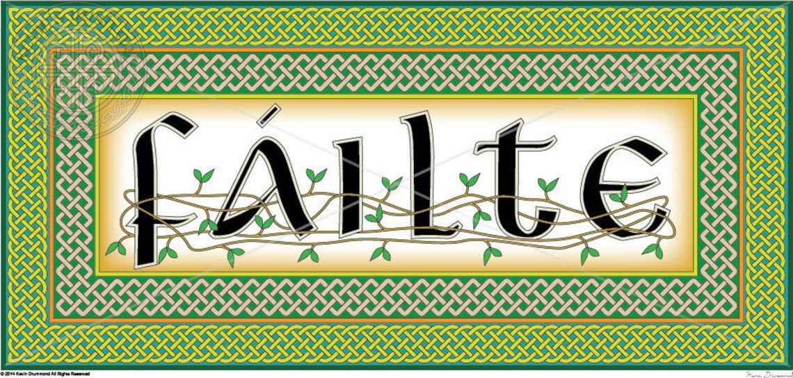 Art Print of Irish Gaelic welcome. Wall Decor Intricately - Etsy