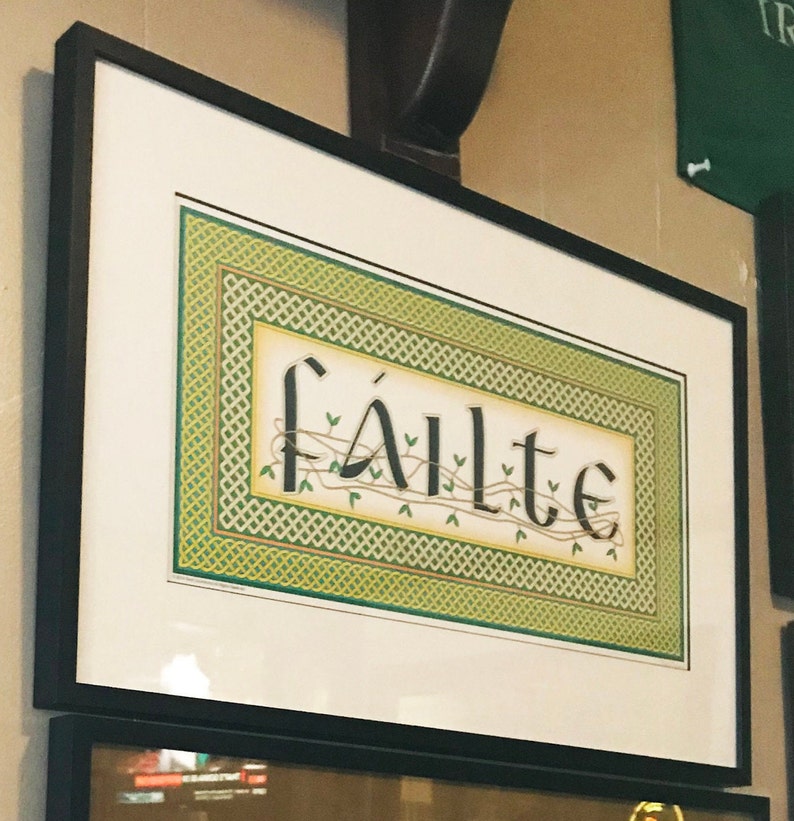 Art Print of Irish Gaelic “welcome”. Wall Decor Intricately Rendered ...