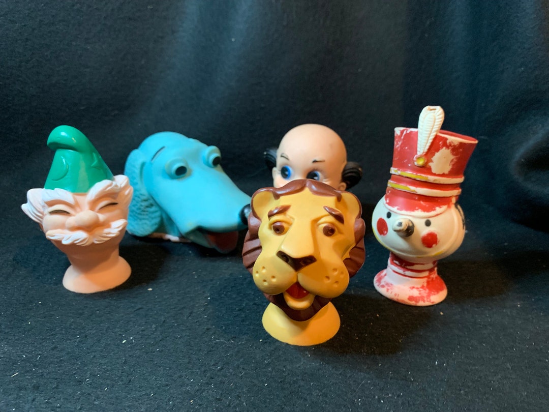 5 Vintage Rubber PUPPET HEADS Rare and Unique Cute in Childs - Etsy