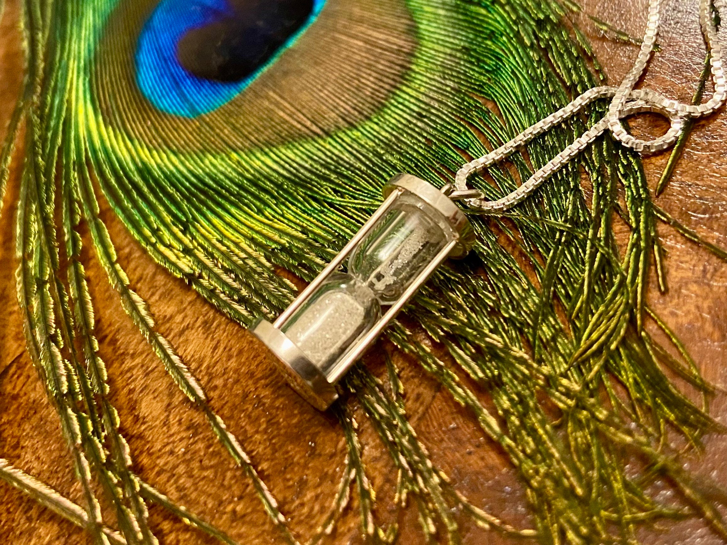 Diamond Dust Hourglass Pendant With
