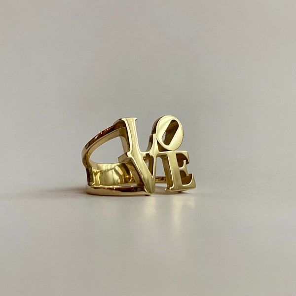 Gold Love Ring - Etsy