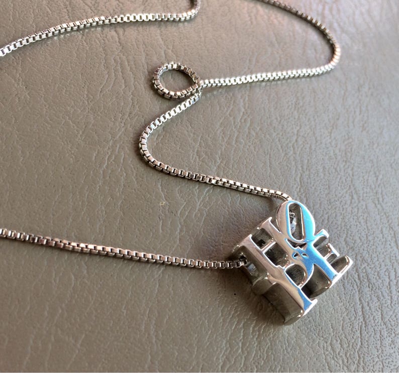 HOPE Pendant in Sterling Silver Hope Necklace - Etsy