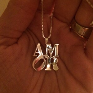 AMOR LOVE Necklace Silver Love Pendant - Etsy