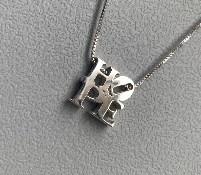 HOPE Pendant in Sterling Silver Hope Necklace - Etsy