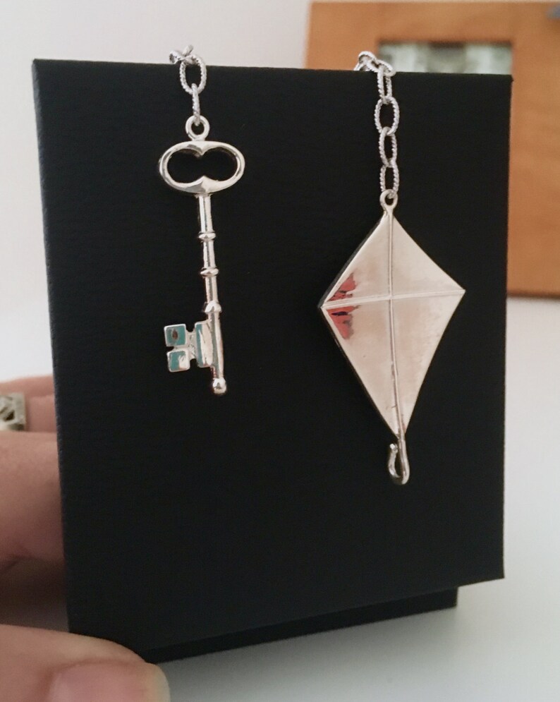 Kite and Key Necklace Silver Kite and Key Necklace | Etsy