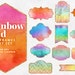 Rainbow and Gold Watercolor Label Frames, Watercolor Clipart ...