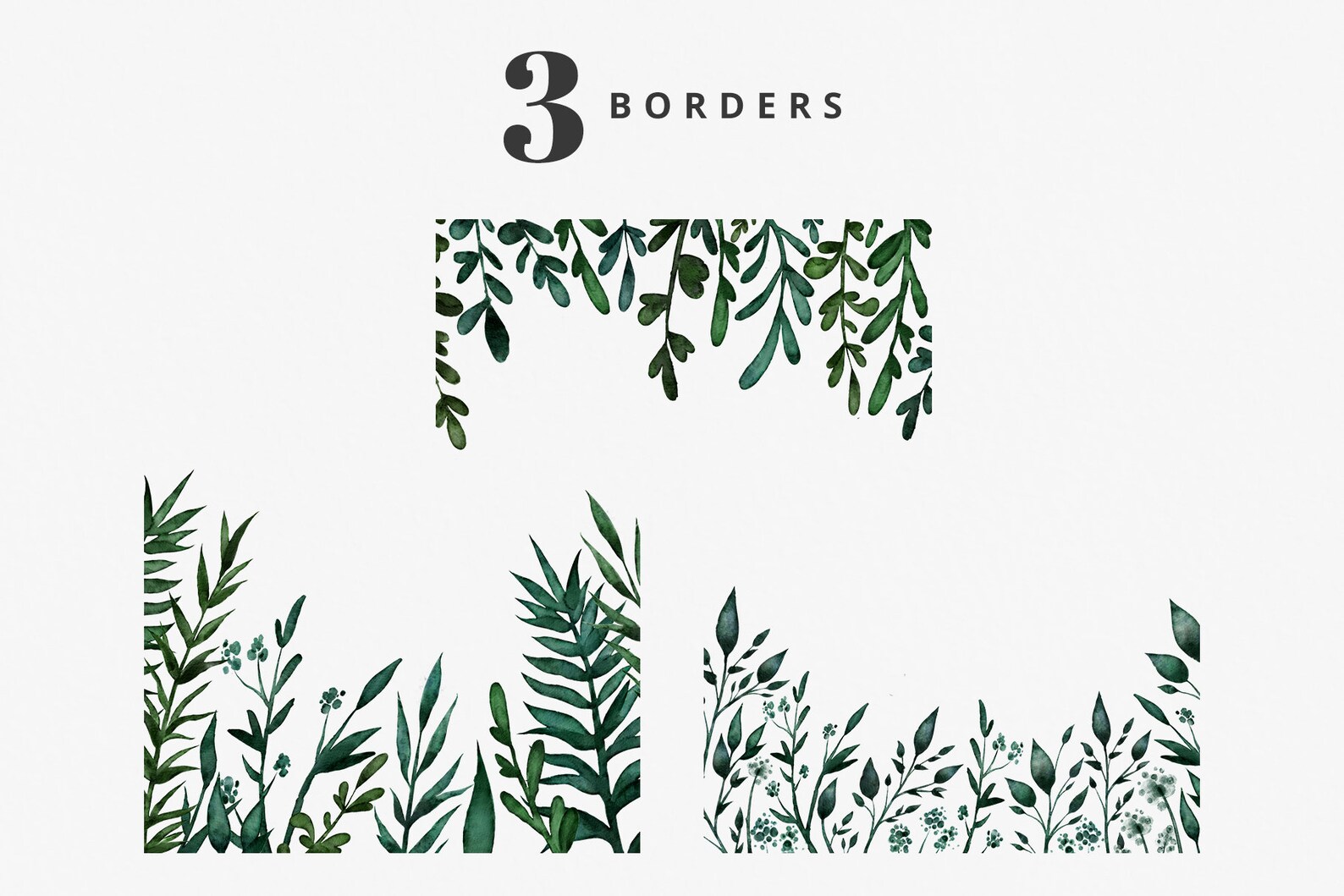 Watercolor Green Leaves Clip Art, Botanical Leaves Illustrations ...