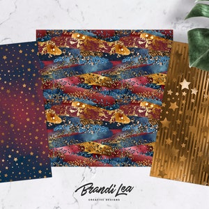 Patriotic Digital Paper Set, Foil, Seamless Textures, Summer, July 4th ...