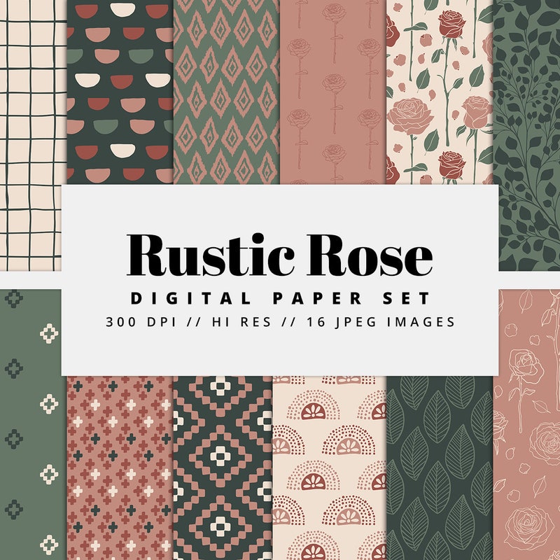 Roses Digital Paper - Etsy