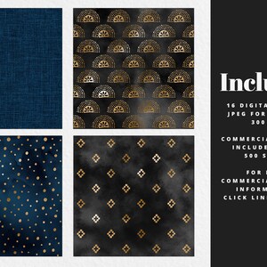 New Year's Digital Paper Set, Foil, Seamless Textures, New Year ...