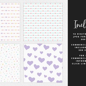 Pastel Valentine's Day Digital Paper, Pastel Digital Paper, Hearts ...