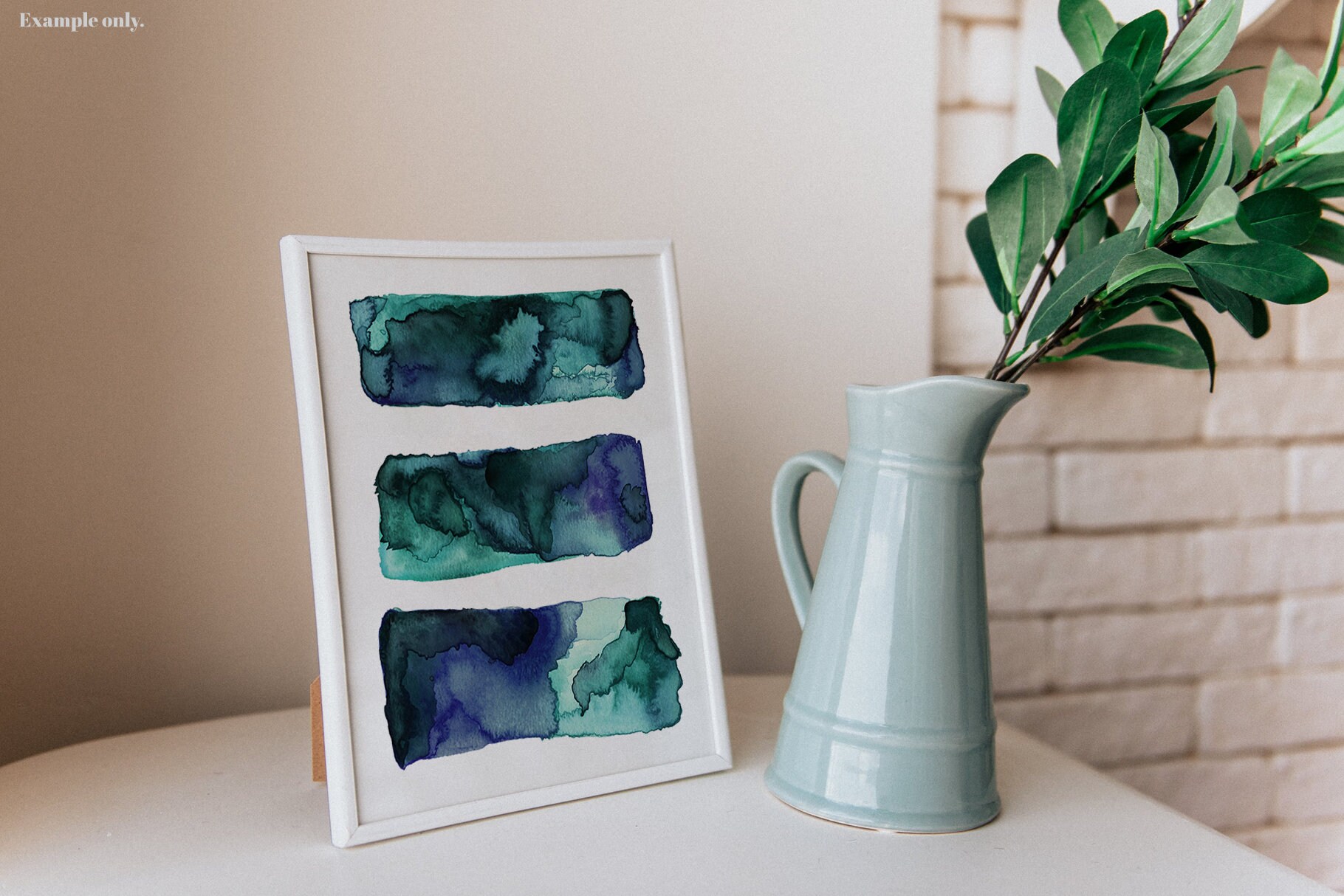 Teal Watercolor Shapes Watercolor Clipart Watercolor - Etsy