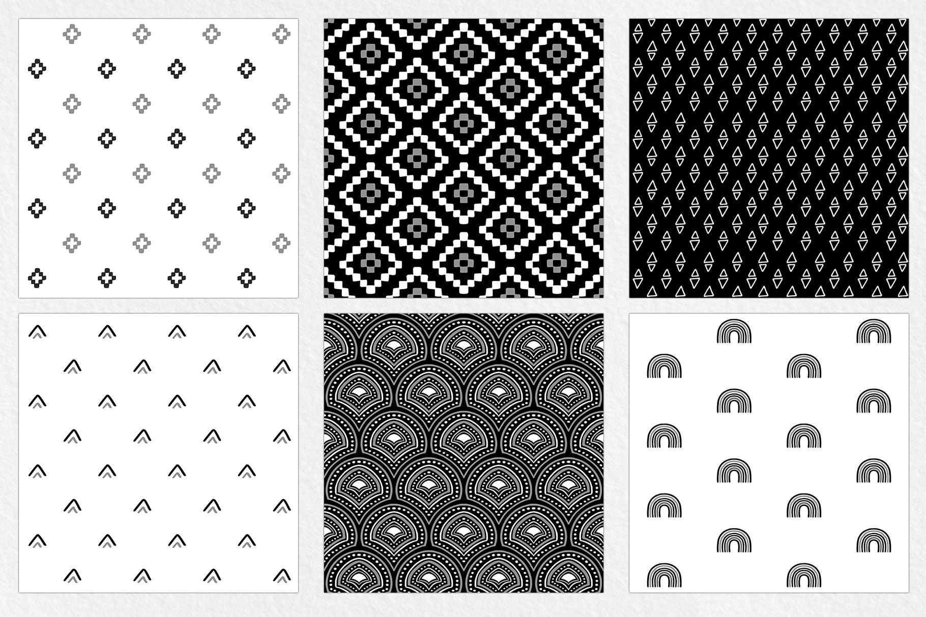 Black and White Boho Digital Paper Seamless Texture Abstract - Etsy
